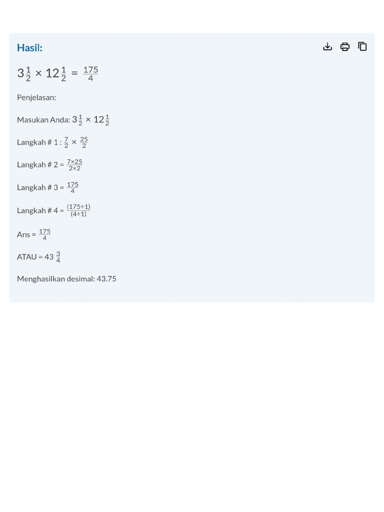 Kalkulator Pecahan Result | PDF