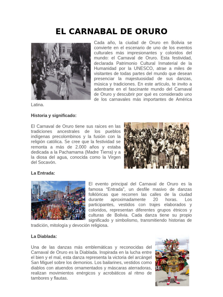 El Carnabal de Oruro | PDF | Carnaval