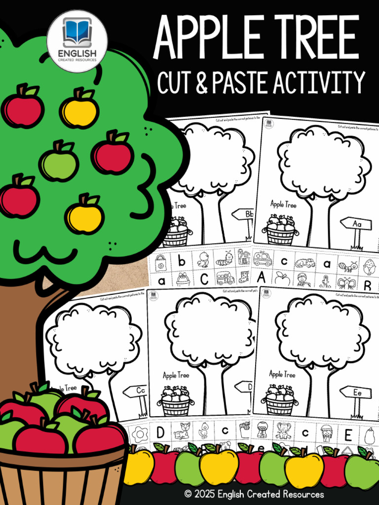 Apple Tree Cut and Paste Activity Copyright 2025 English Created ...