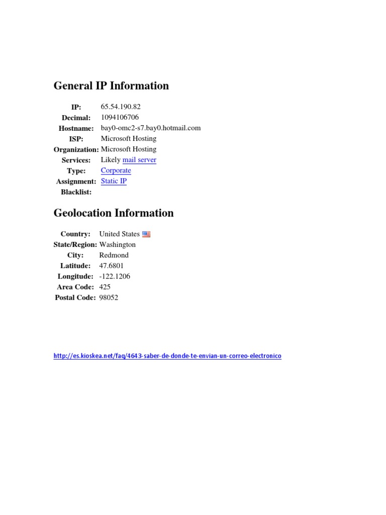 IP Geolocation and Hosting Details | PDF