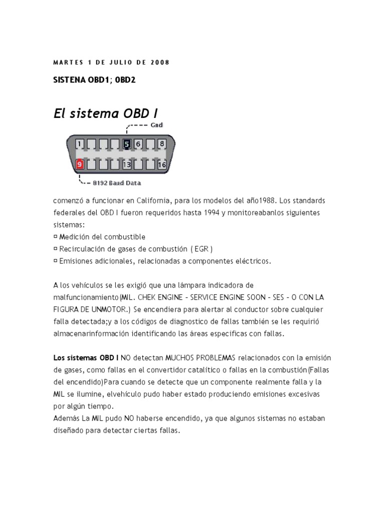 Obd1 y Obd2 | PDF | Informática y tecnología de la información | Science