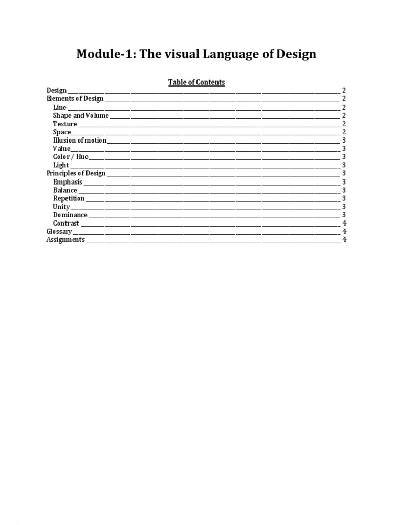 Module 1 - The Visual Language of Design | PDF | Composition (Visual ...