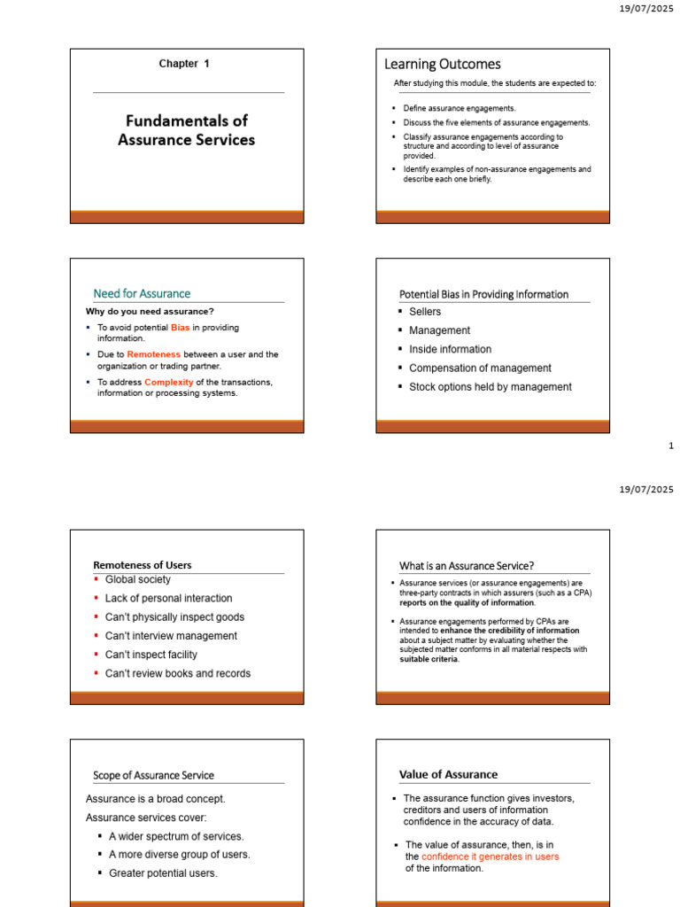 Assurance Services Fundamentals Guide | PDF | Audit | Information