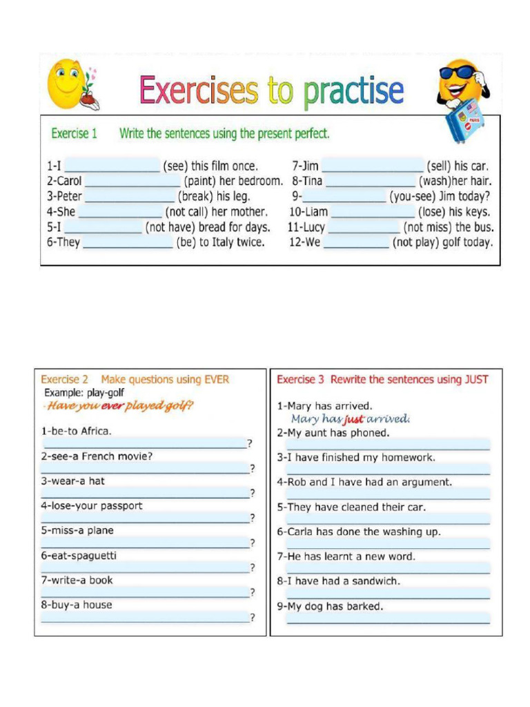 Present Perfect Activities | PDF