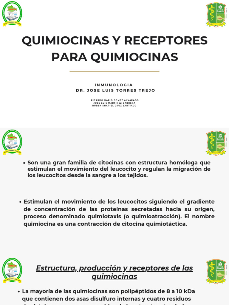 Estructura y funciones de quimiocinas | PDF | Quimiocina | Inflamación