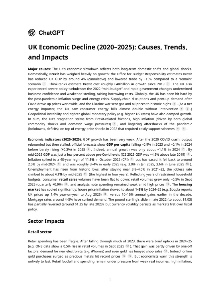 UK Economic Growth Slows in Q2 2025 | PDF | Cost Of Living | Inflation
