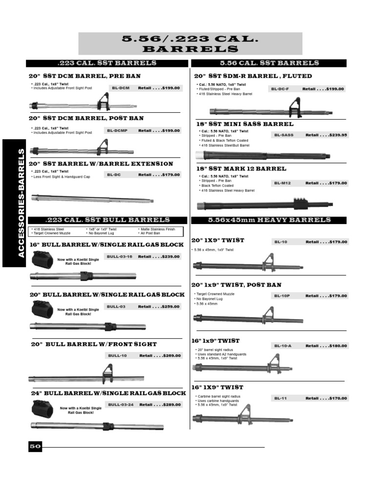 DPMS Barrels 050-066 | PDF | Gun Barrel | Weapon Design