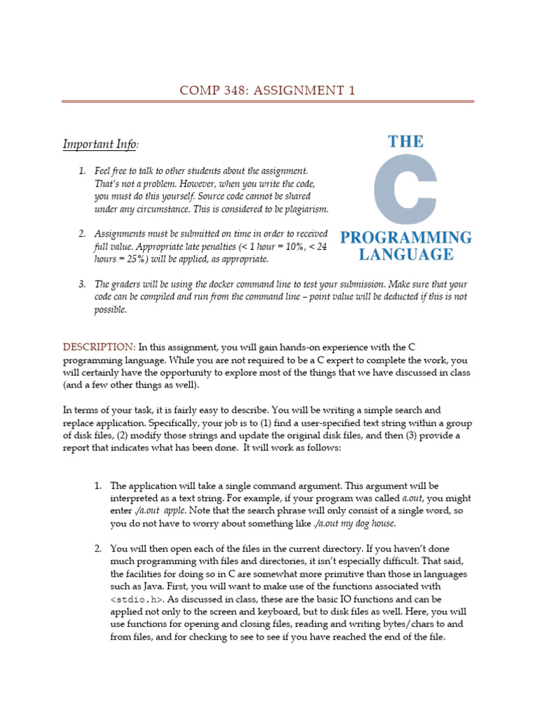 Important Info: Comp 348: Assignment 1 | PDF | Pointer (Computer ...