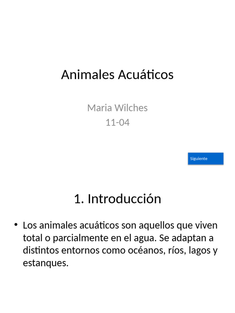 Animales Acuaticos Interactivo | PDF