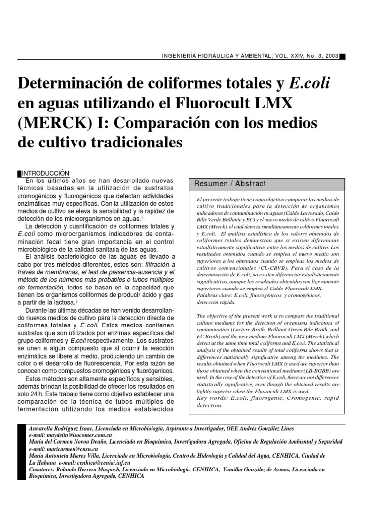 Coliformes | PDF | Enzima | Science