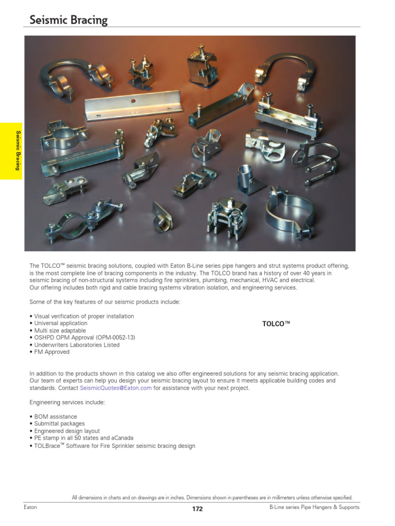 Seismic Bracing Section Pipe Hanger Catalog | PDF | Pipe (Fluid ...