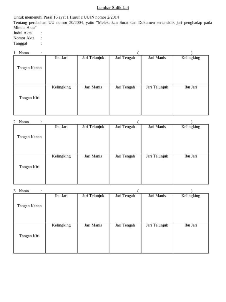 Lembar Sidik Jari | PDF