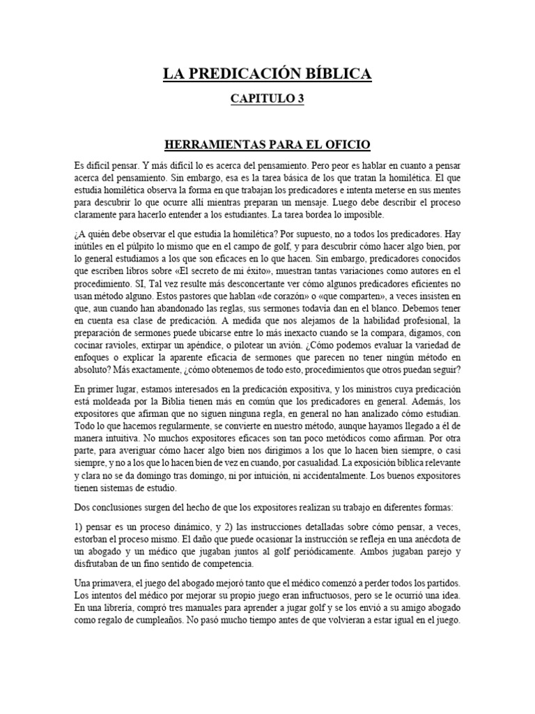 La Predicación Bíblica Capítulo 3 | PDF | Biblia | Traducciones