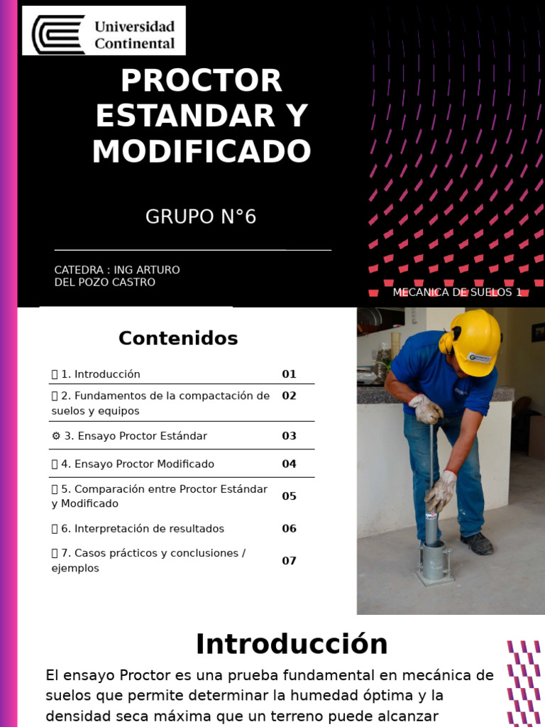 Proctor Estandar y Modificado - G6 - Mecanica de Suelo1 | PDF