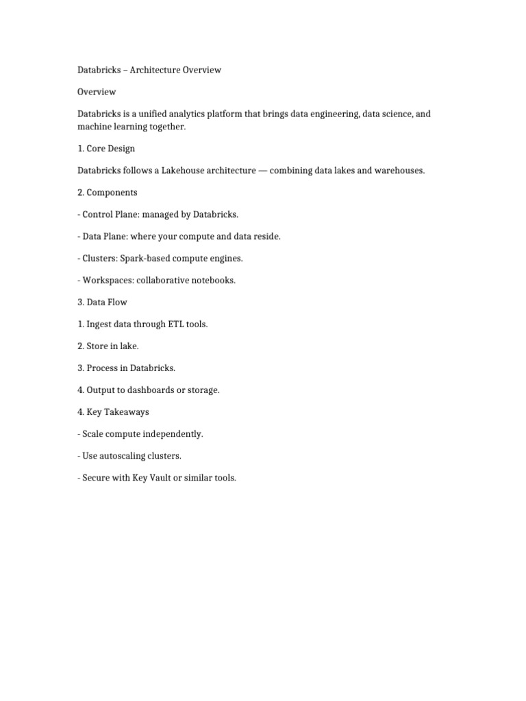 Databricks Architecture Overview | PDF