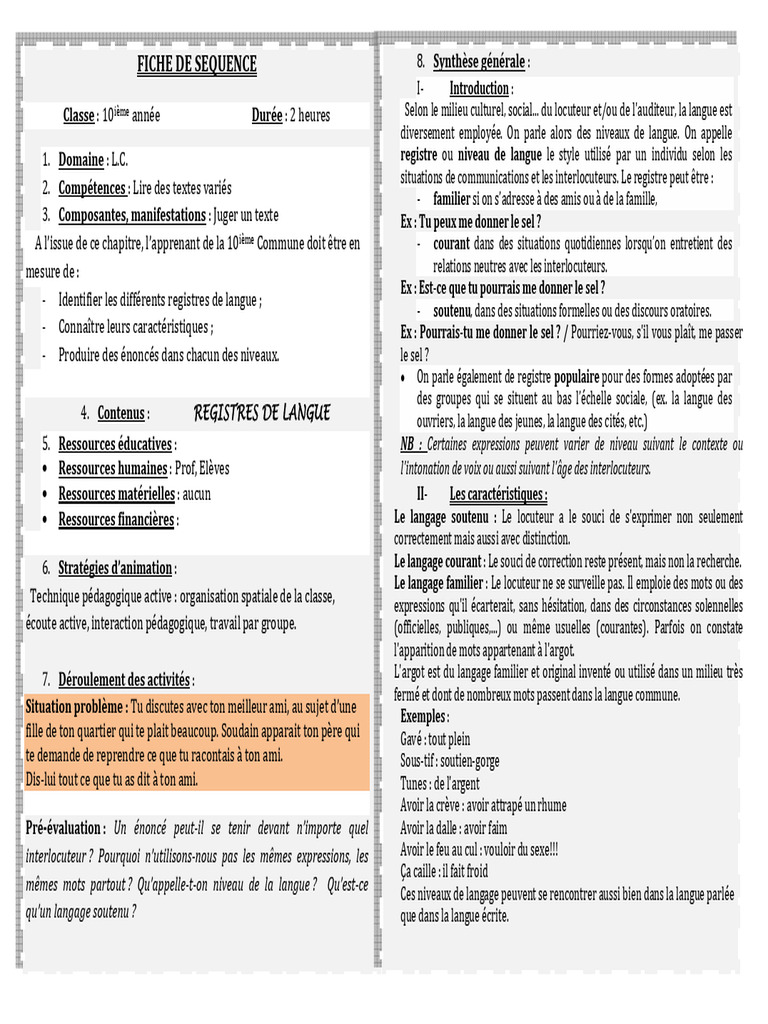 Comprendre les registres de langue | PDF | Dialectologie ...
