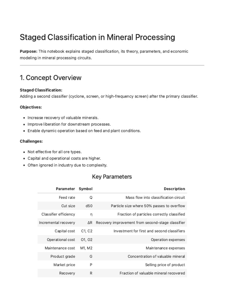 Staged Classification in Mineral Processing | PDF | Viscosity