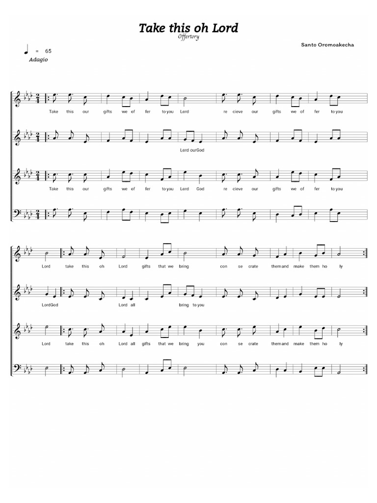 Offertory Song by Santo Oromoakecha 20251010 110445 | PDF