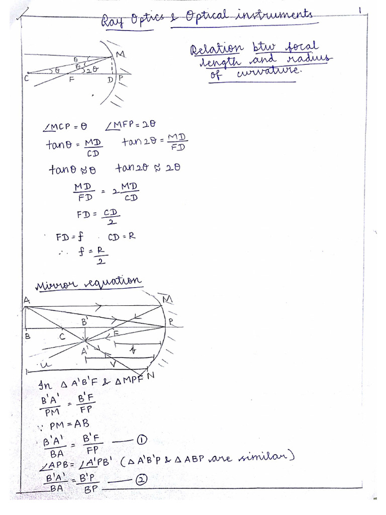 Ray Optics and Optical Instruments | PDF