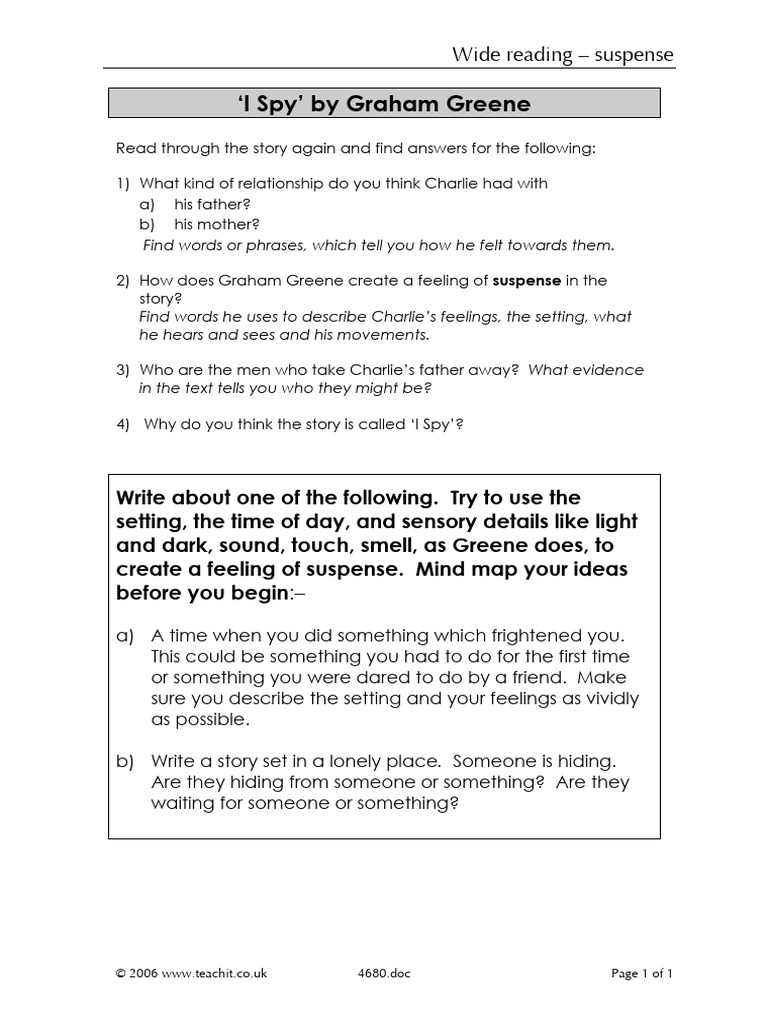 Wide Reading - Suspence (I Spy) | PDF
