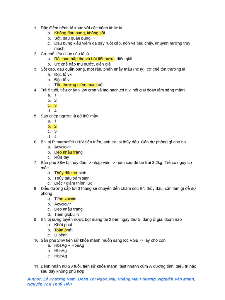 Truyền Nhiễm K117 Lượt 1 | PDF