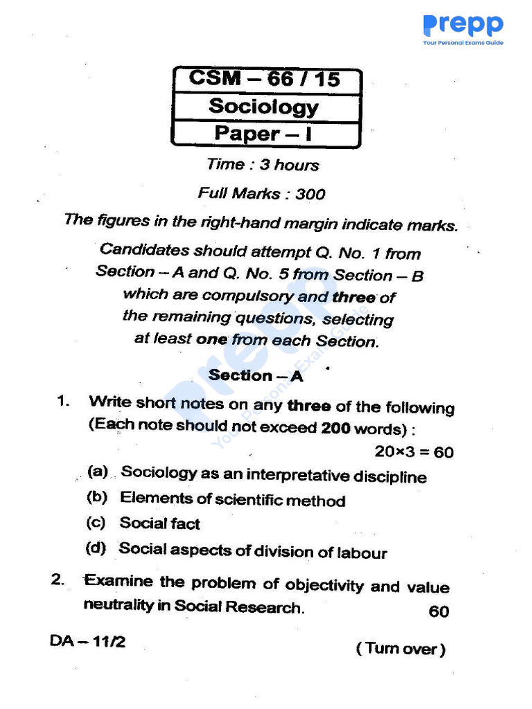 8 Sociology Paper i | PDF