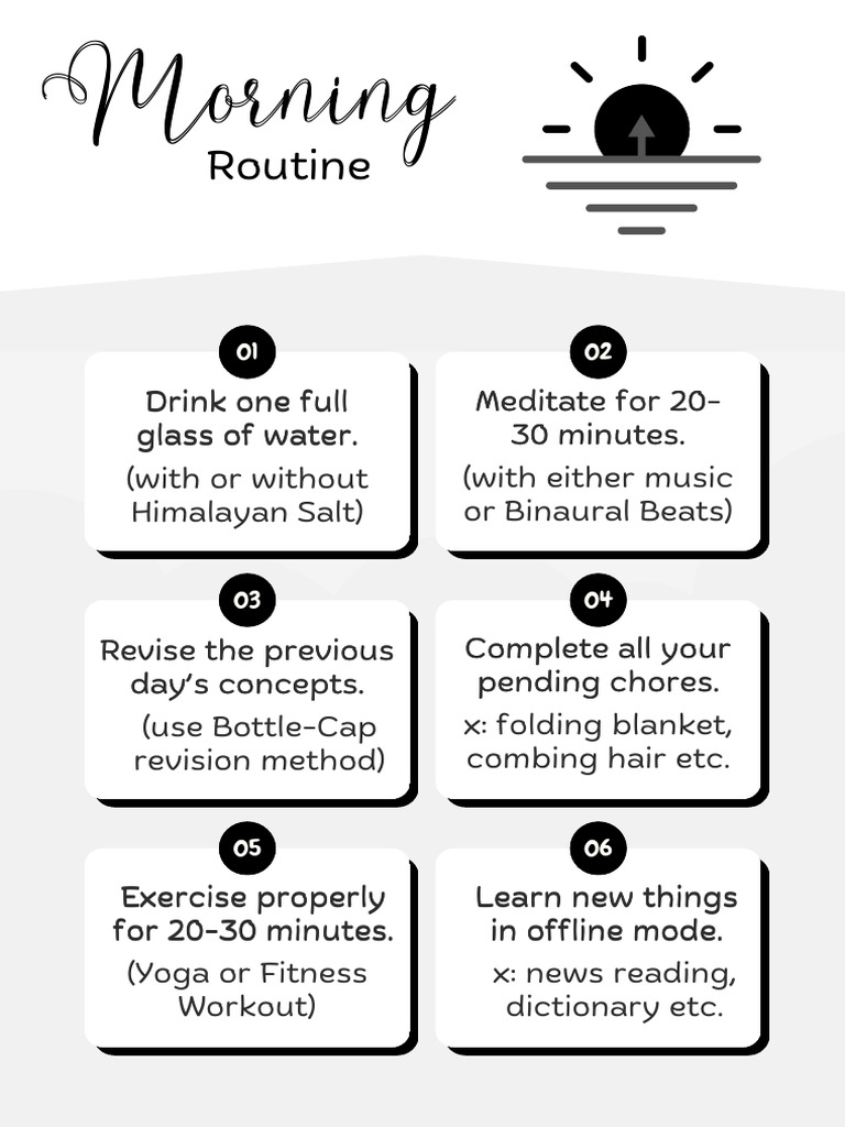 Morning and After-School Routine For Grade 8. | PDF