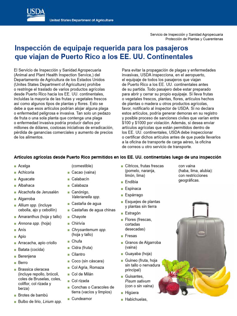 Fs Bag Inspection Travelers Notice Puerto Rico SP | PDF | Brócoli ...