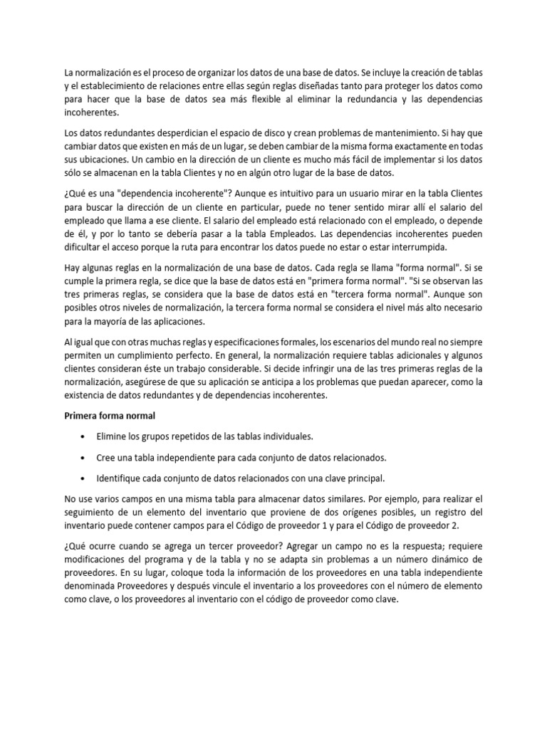Normalizar Tablas y Justificar Procesos | PDF | Bases de datos | Gestión de tecnología de la ...