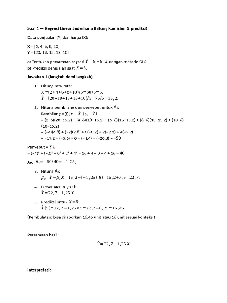 Perhitungan Regresi | PDF