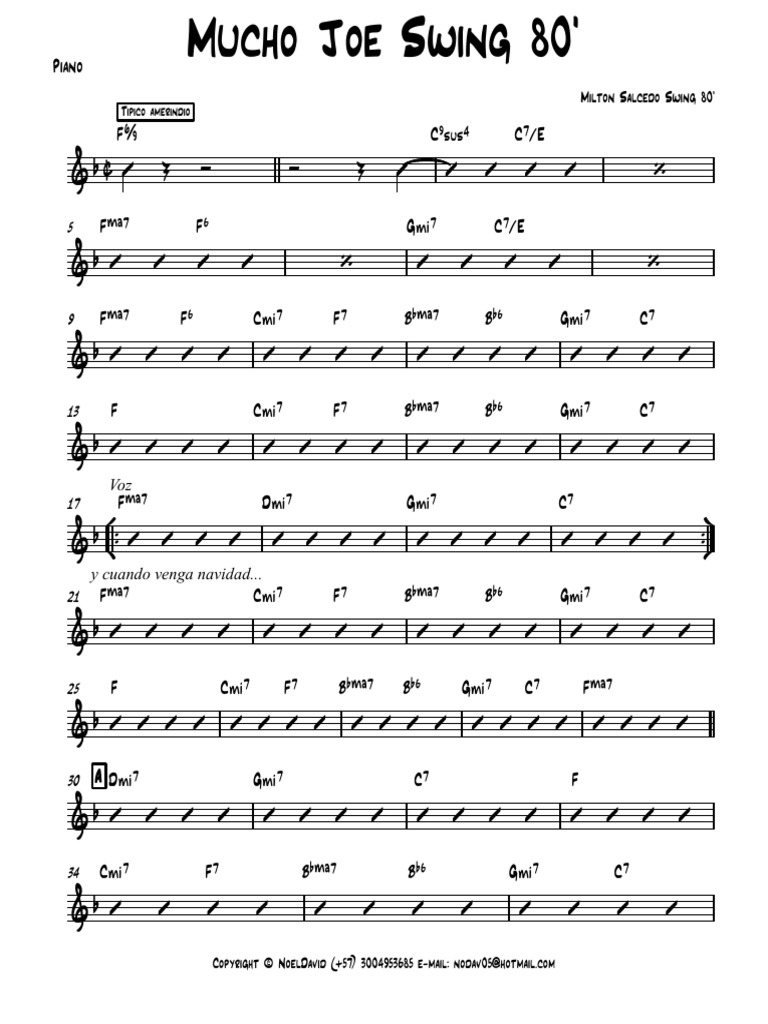 Mucho Joe Swing 80' - Piano | PDF