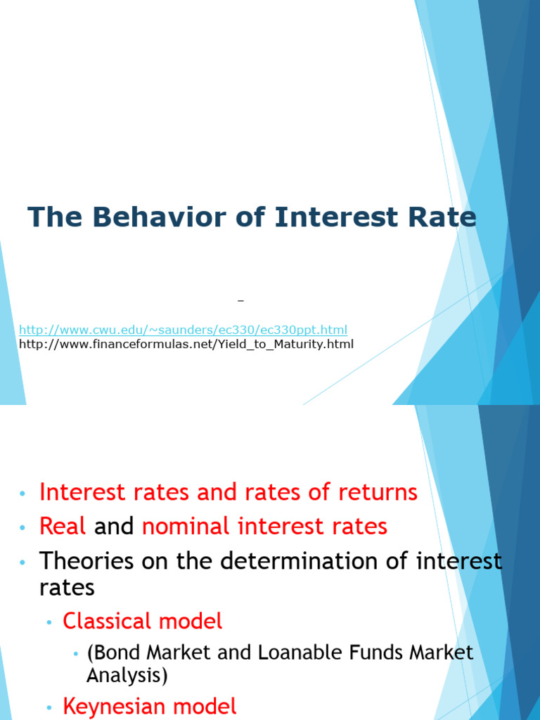 ECO531 C4 The Behavior of Interest Rate Edit | PDF | Interest | Real ...