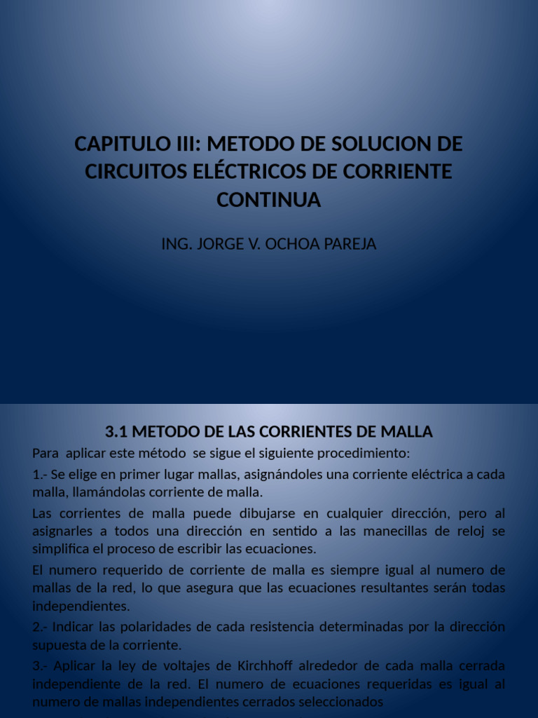 Métodos para Resolver Circuitos DC | PDF | Red eléctrica | voltaje