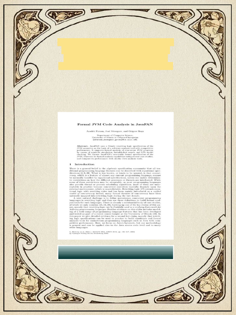 LNCS 3116 Formal JVM Code Analysis in JavaFAN 1st edition by Azadeh Farzan, JosÃ© Meseguer ...