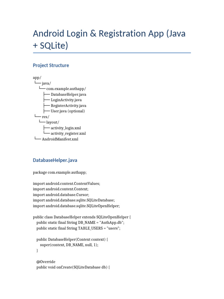 Android Login Registration App Full Code | PDF | Computer Science | Software