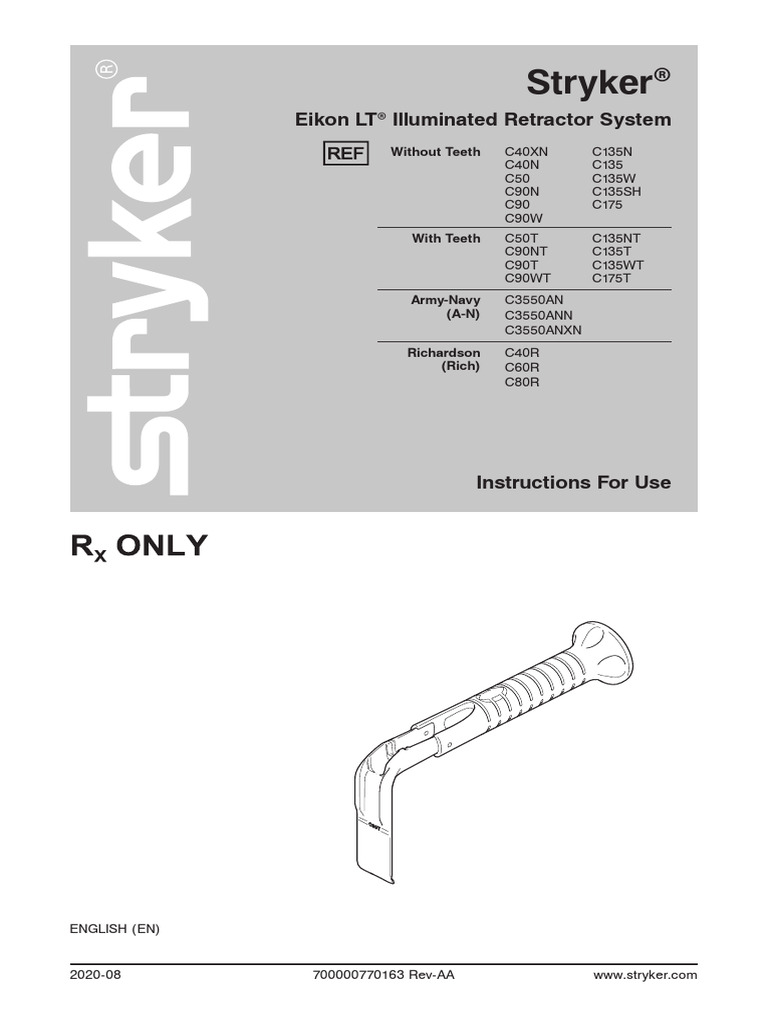 Stryker Eikon LT IFU | PDF | Sterilization (Microbiology) | Water