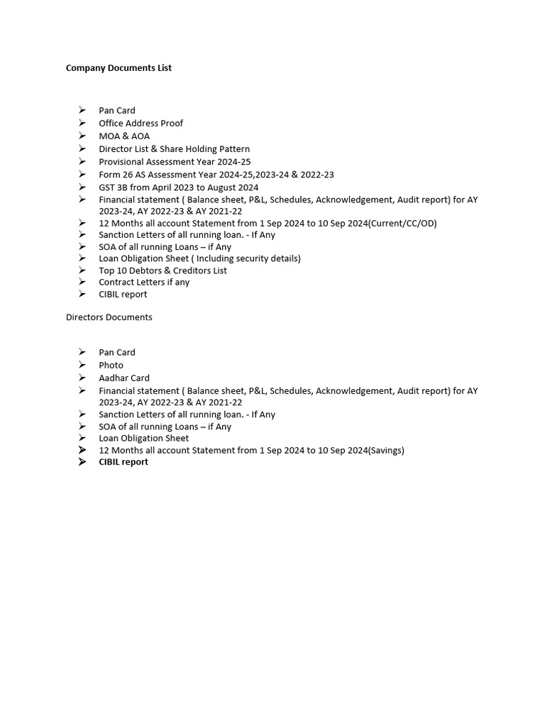 Document List | PDF