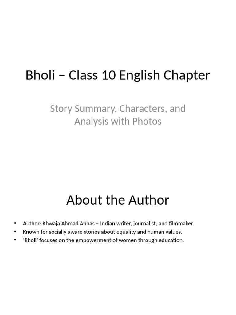 Bholi Class10 Google Slides | PDF