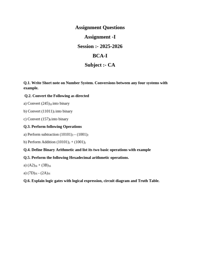 Assignment 1 Questions of CA | PDF