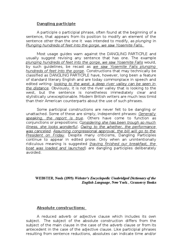 Dangling Participle | PDF | Language Mechanics | Onomastics