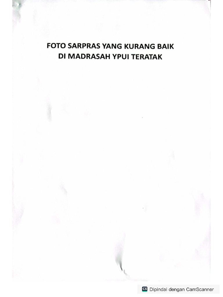 Sarpras Kurang Baik | PDF