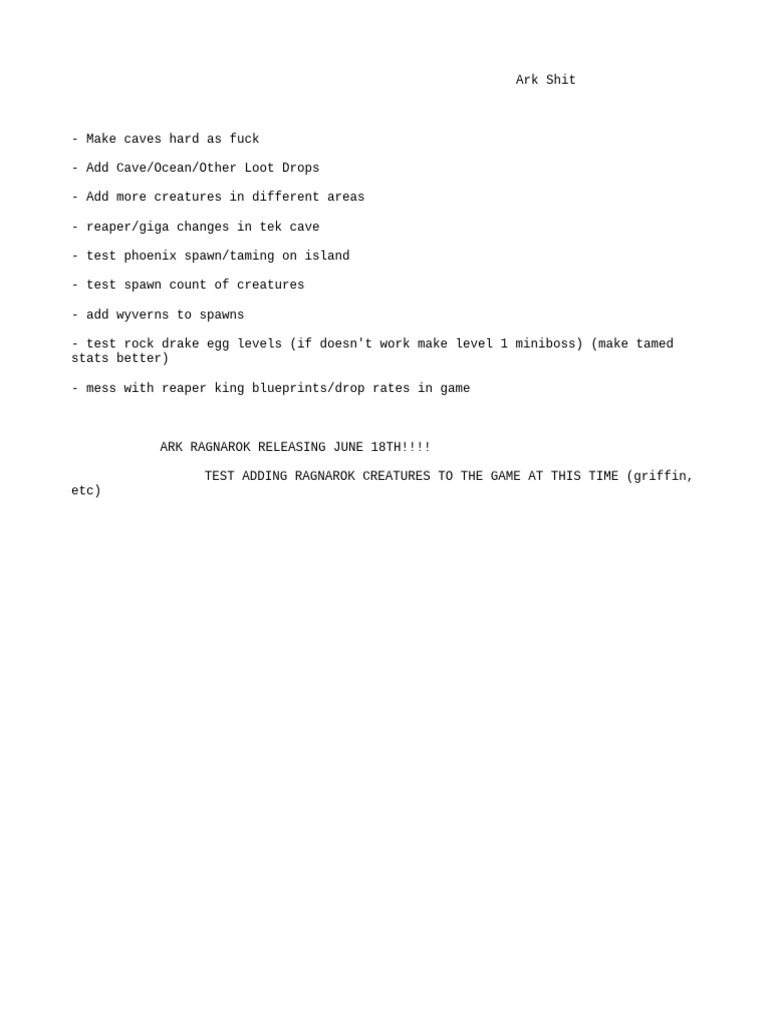 Ark Shit | PDF