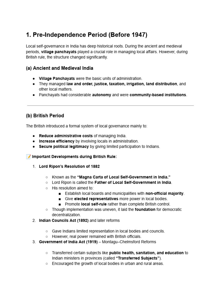 Pre Independence and Post Independence | PDF | Government Of India ...