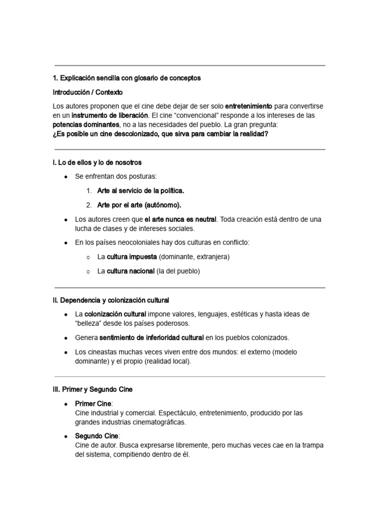Cine de liberación: Tercer Cine y acción | PDF | Educación en artes ...