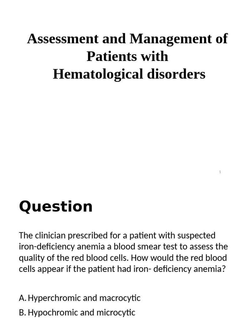 Hematological Disorders | PDF | Anemia | Lymphatic System