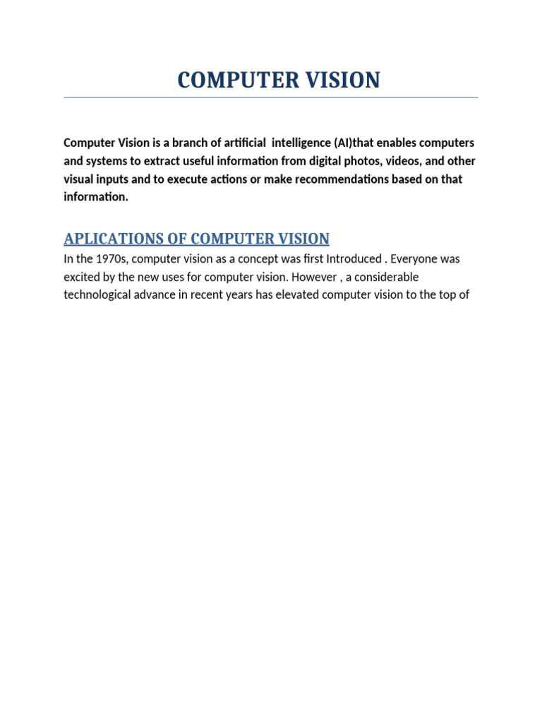 Computer Vision | PDF