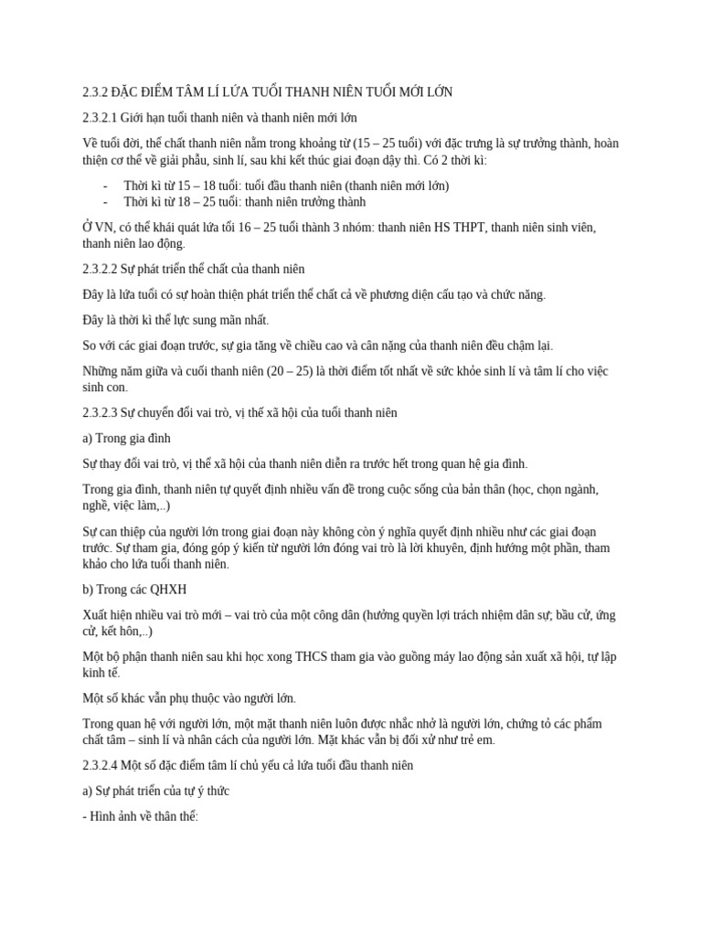 ND thuyết trình C2 - phần ĐĐ tâm lí lứa tuổi đầu thanh niên (HS THPT) | PDF