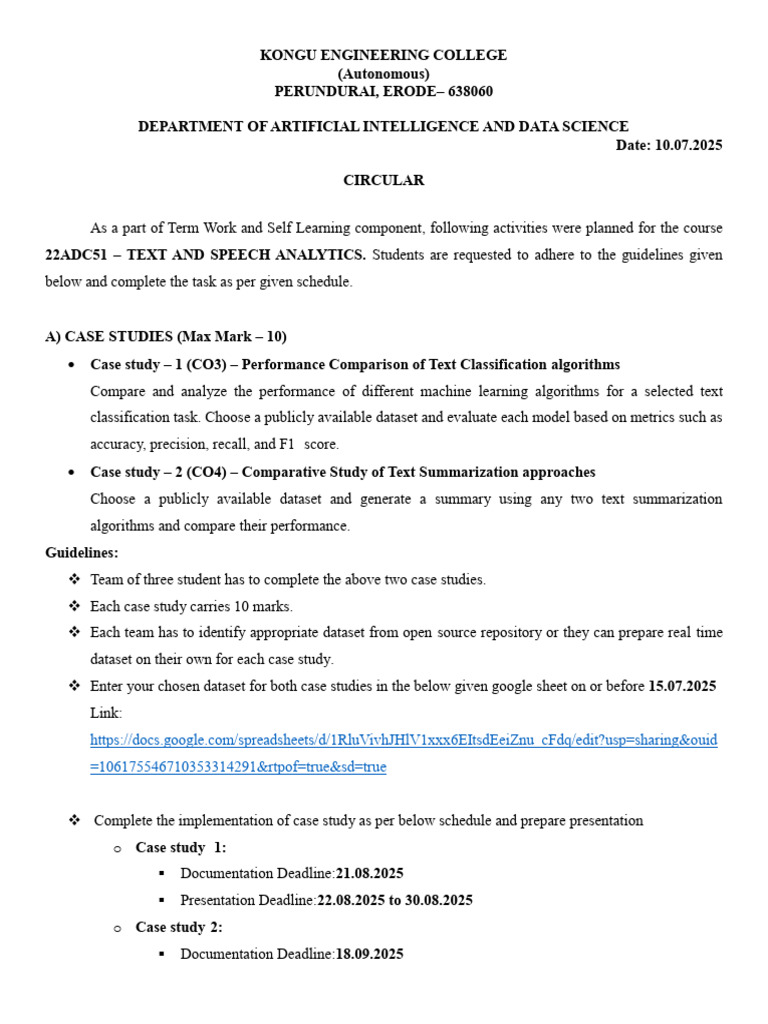 22adc51-Tsa-Seminar and Case Study Circular and Link | PDF ...