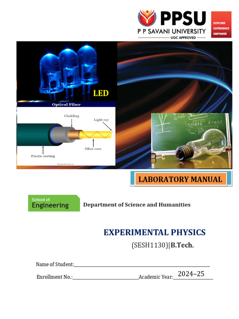 Experimental Physics Lab Manual | PDF | Capacitor | Optical Fiber