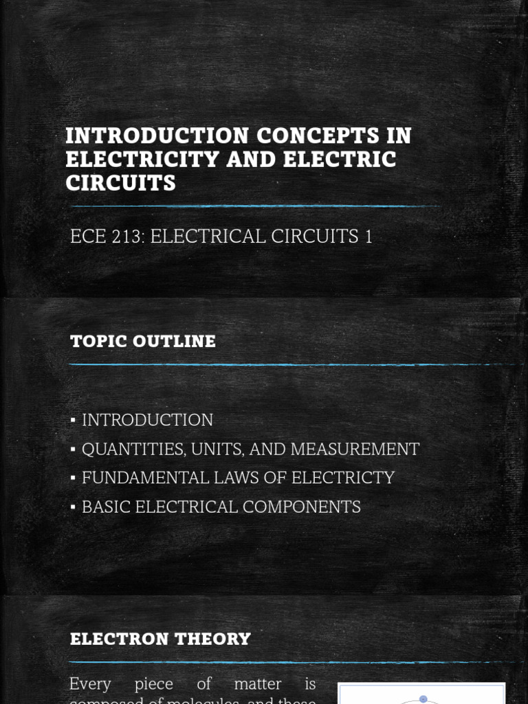 Circuits 1 Introdcution Current Voltage Power and Energy PRELIM Notes ...
